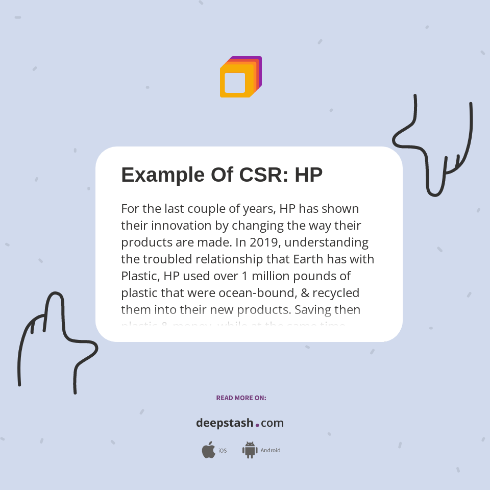 Example Of CSR: HP - Deepstash