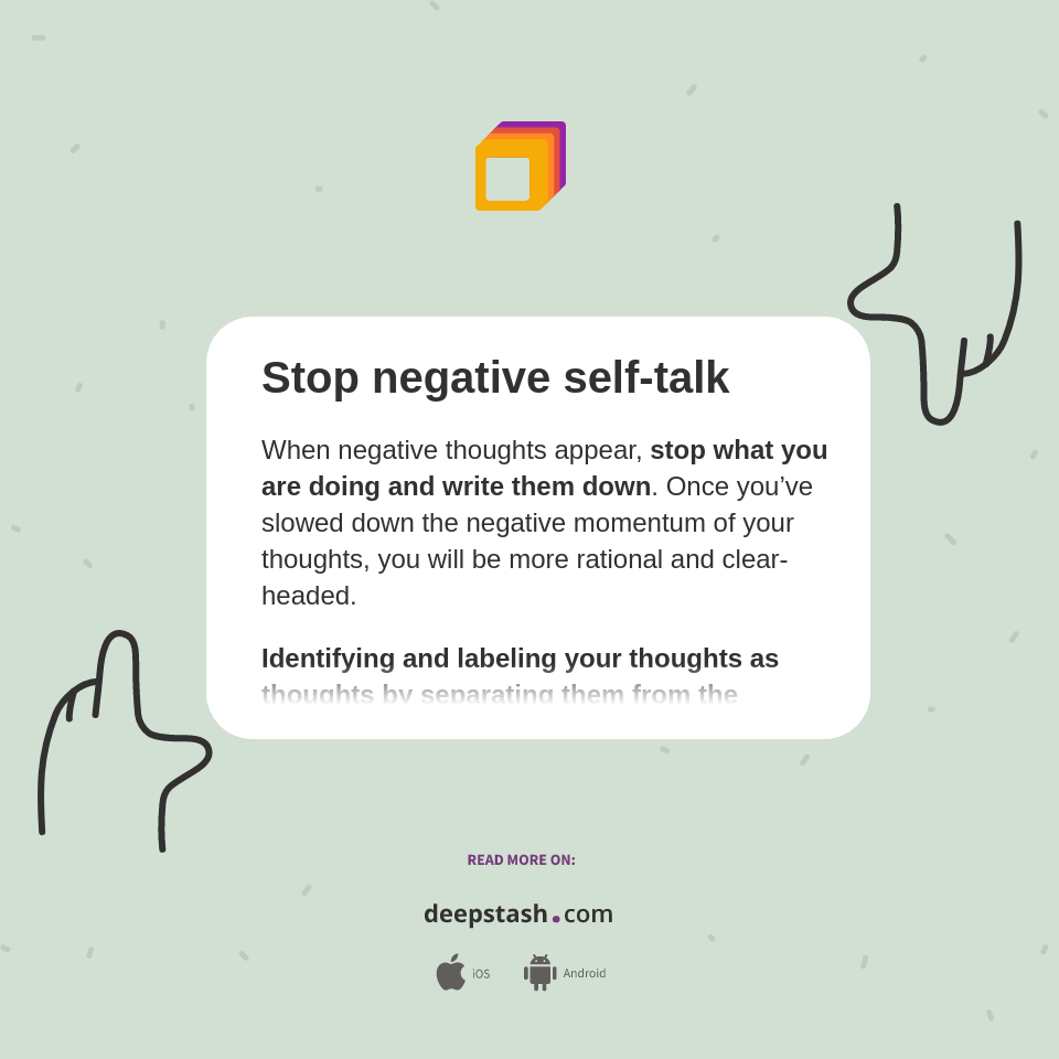 Stop negative self-talk - Deepstash