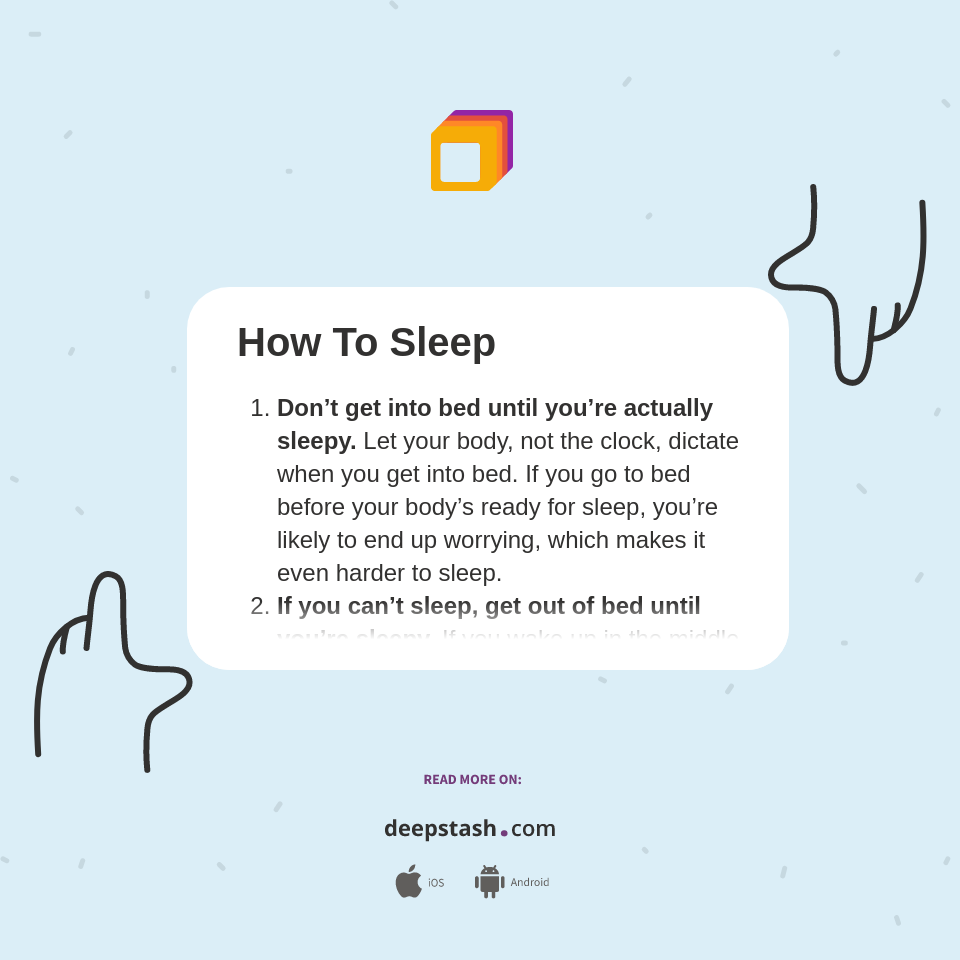 How To Sleep - Deepstash