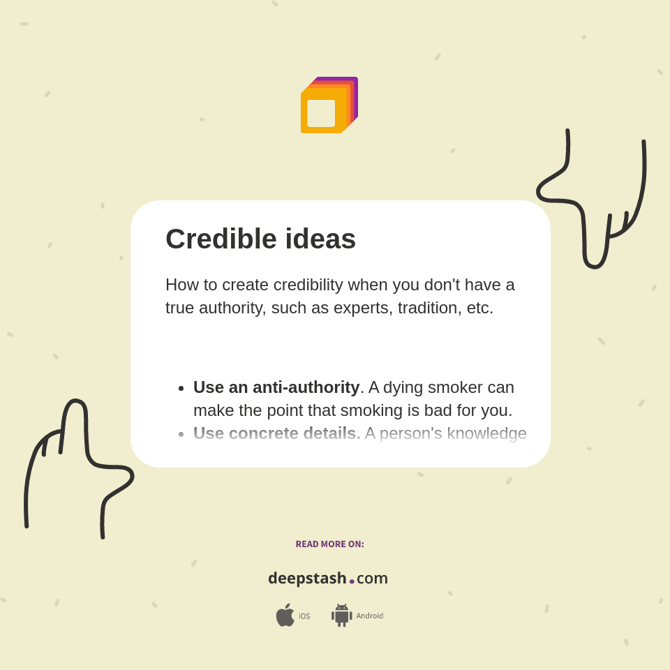 Credible ideas - Deepstash