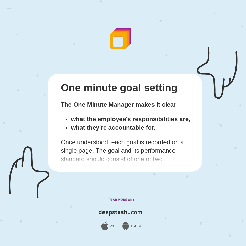 One minute goal setting - Deepstash