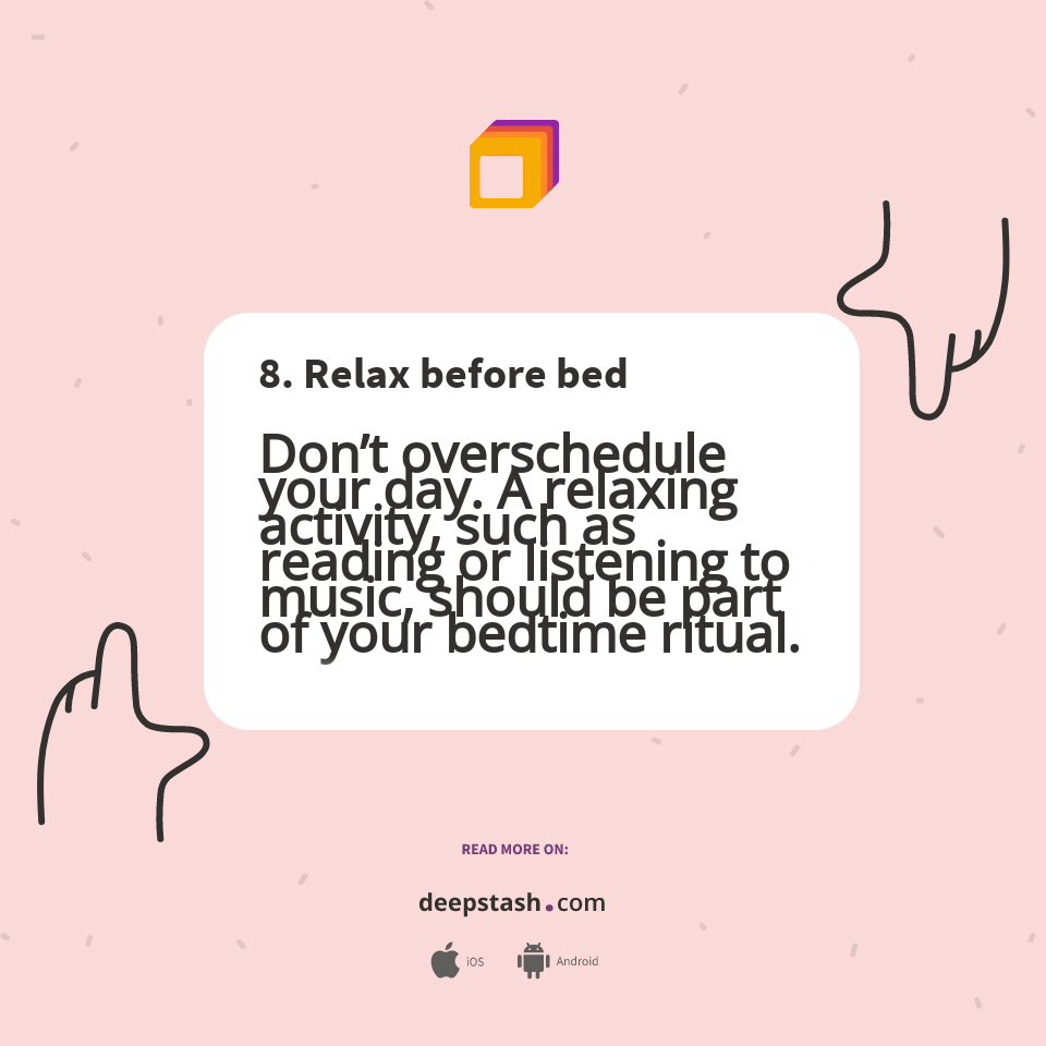 8. Relax before bed - Deepstash