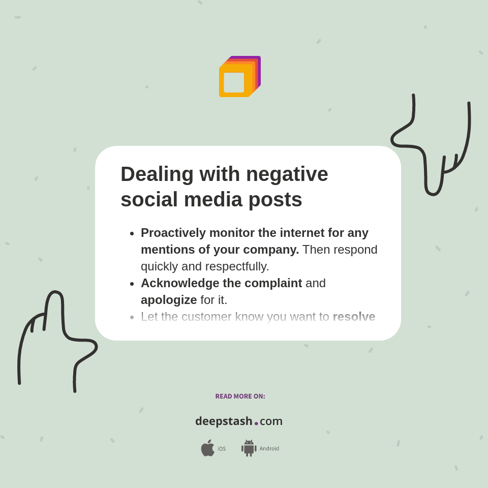 Dealing with negative social media posts - Deepstash