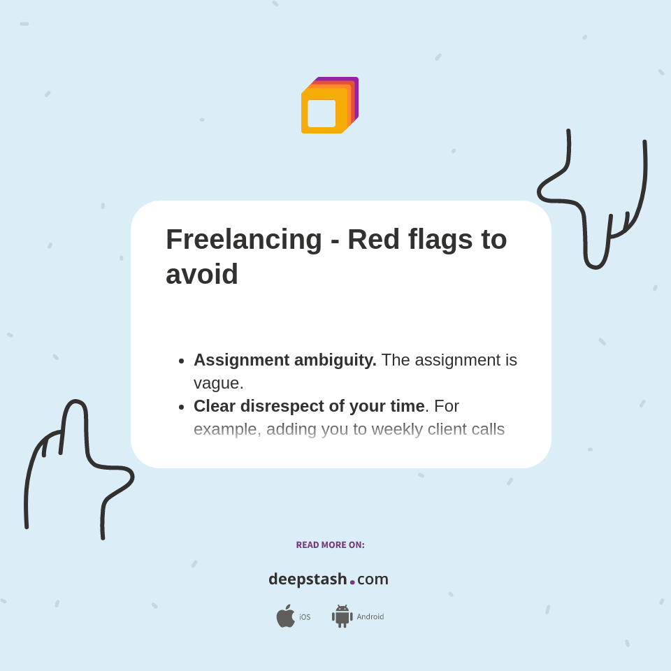 Freelancing - Red flags to avoid - Deepstash