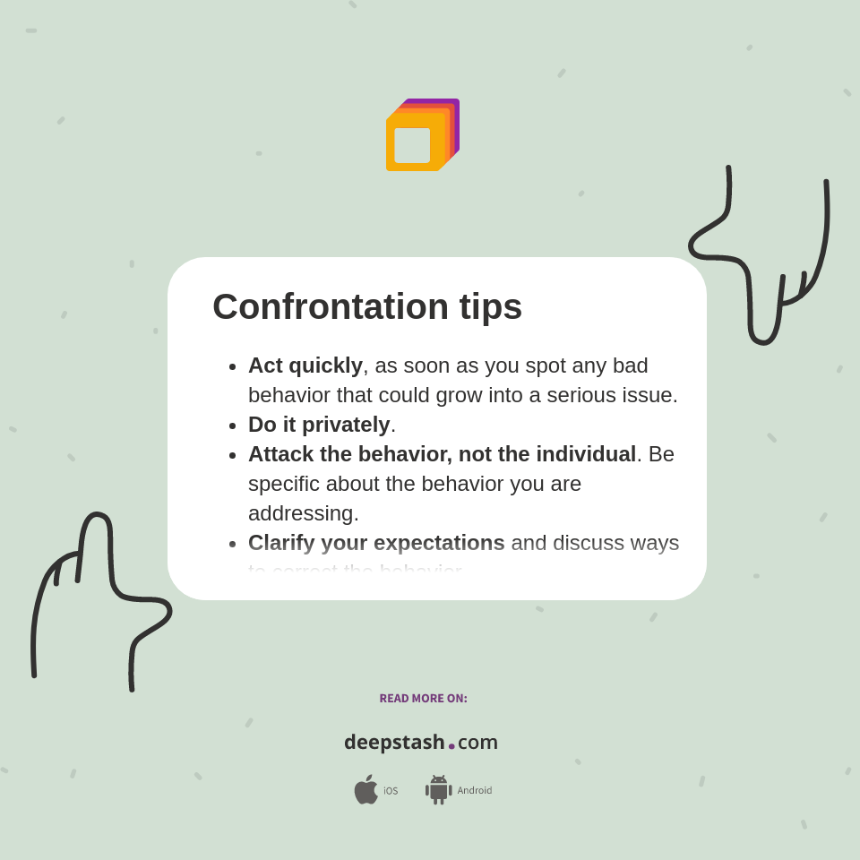 Confrontation tips - Deepstash