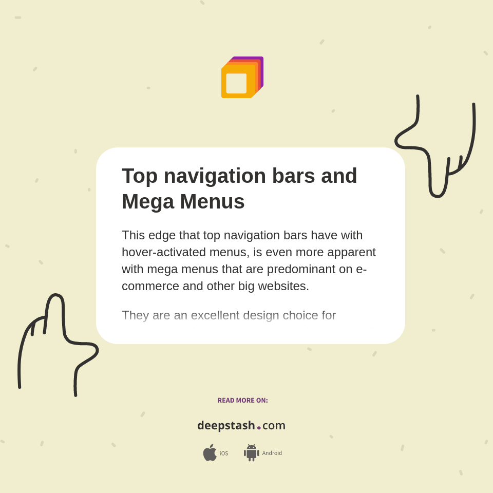 Top navigation bars and Mega Menus - Deepstash