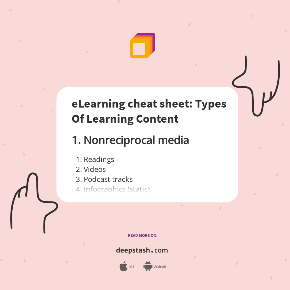 eLearning cheat sheet: Types Of Learning Content - Deepstash