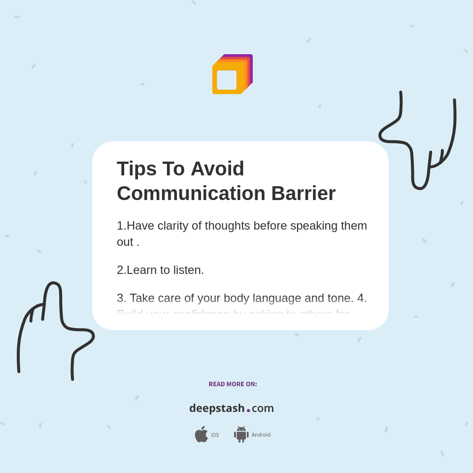 Tips To Avoid Communication Barrier - Deepstash
