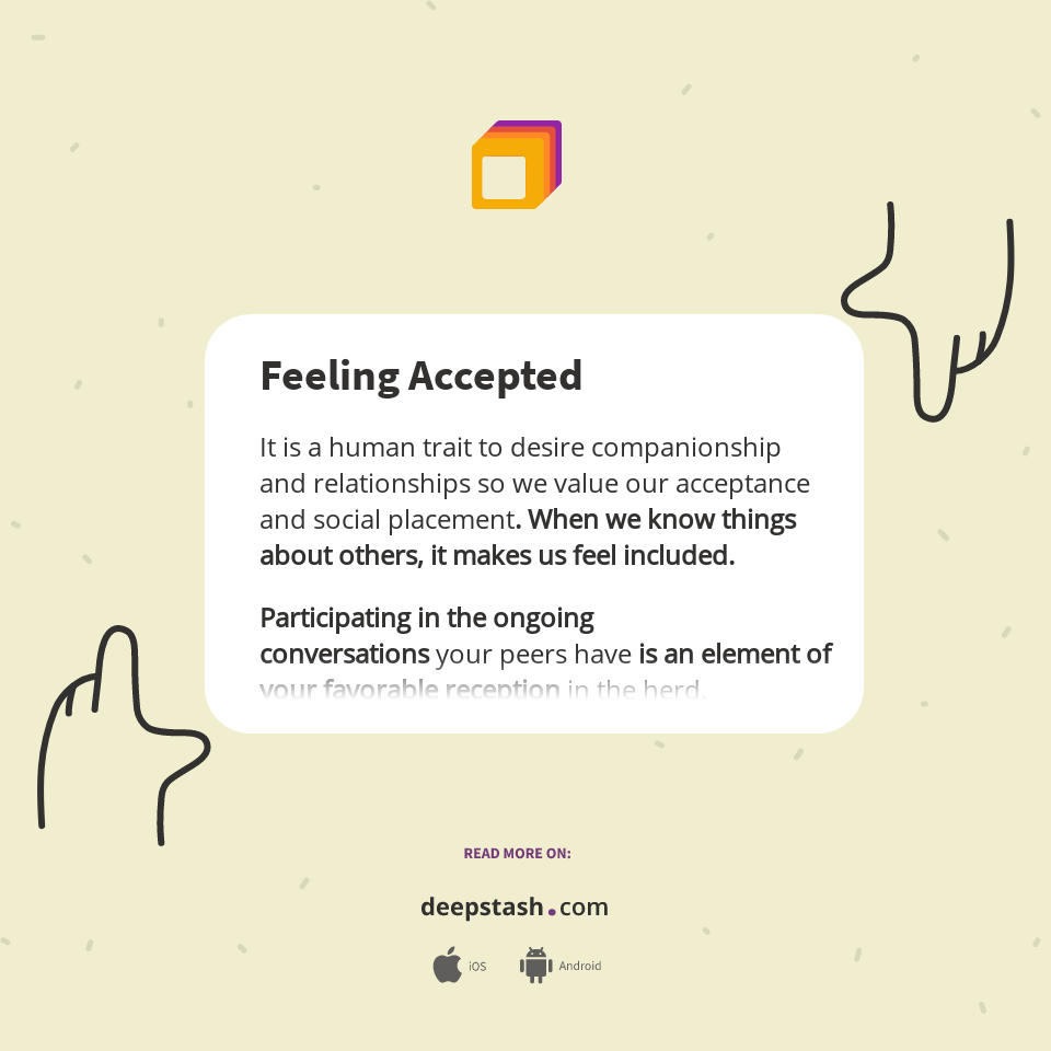 Feeling Accepted - Deepstash