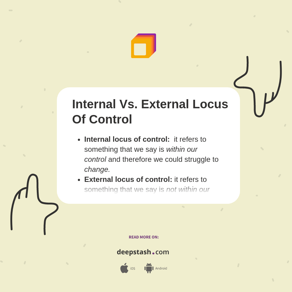 Internal Vs. External Locus Of Control - Deepstash