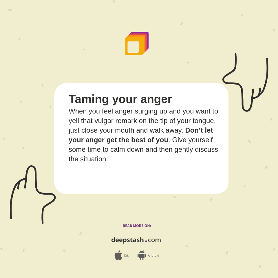 Taming your anger - Deepstash