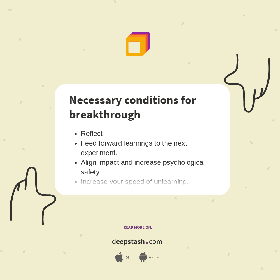 Necessary conditions for breakthrough - Deepstash