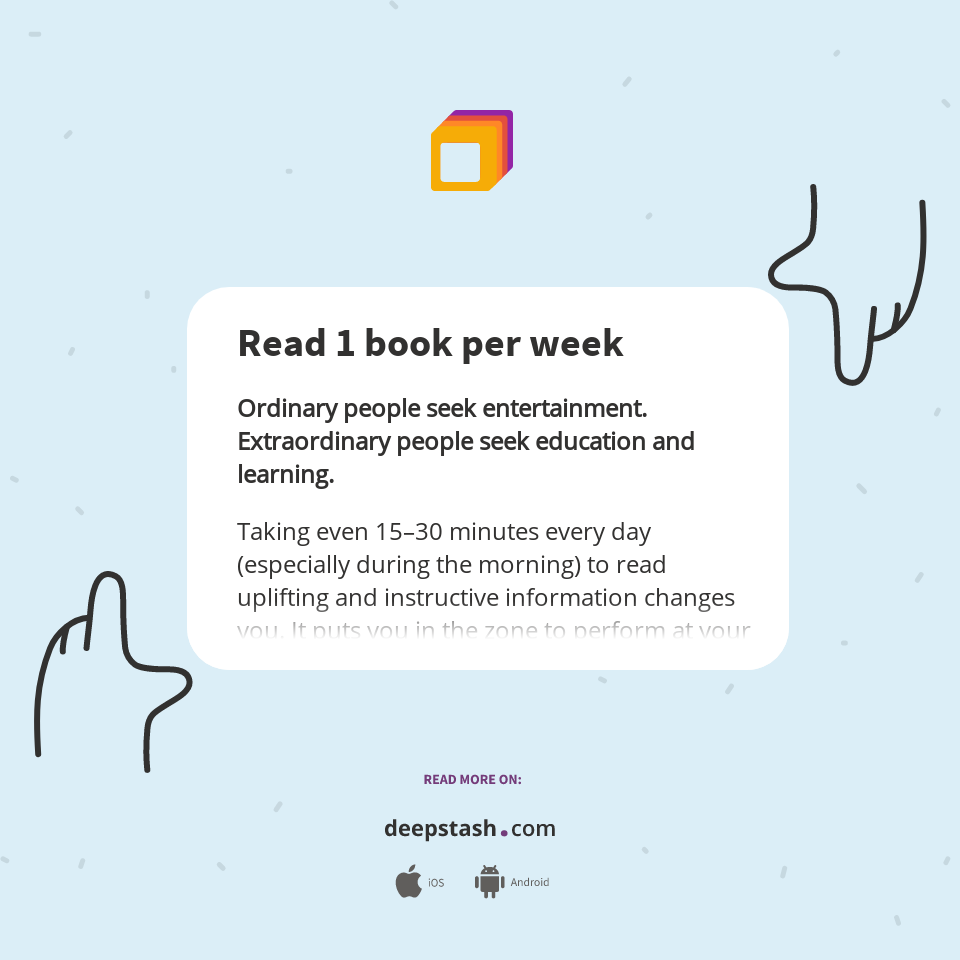 Read 1 book per week - Deepstash