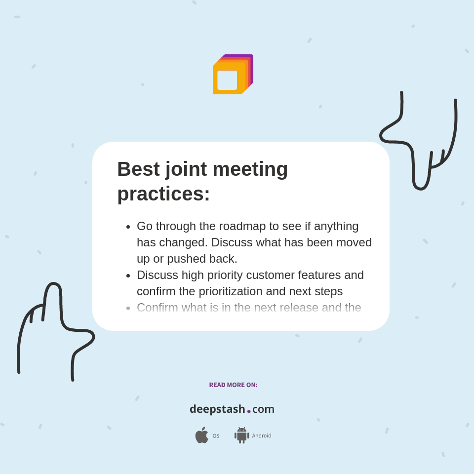 Best joint meeting practices: - Deepstash