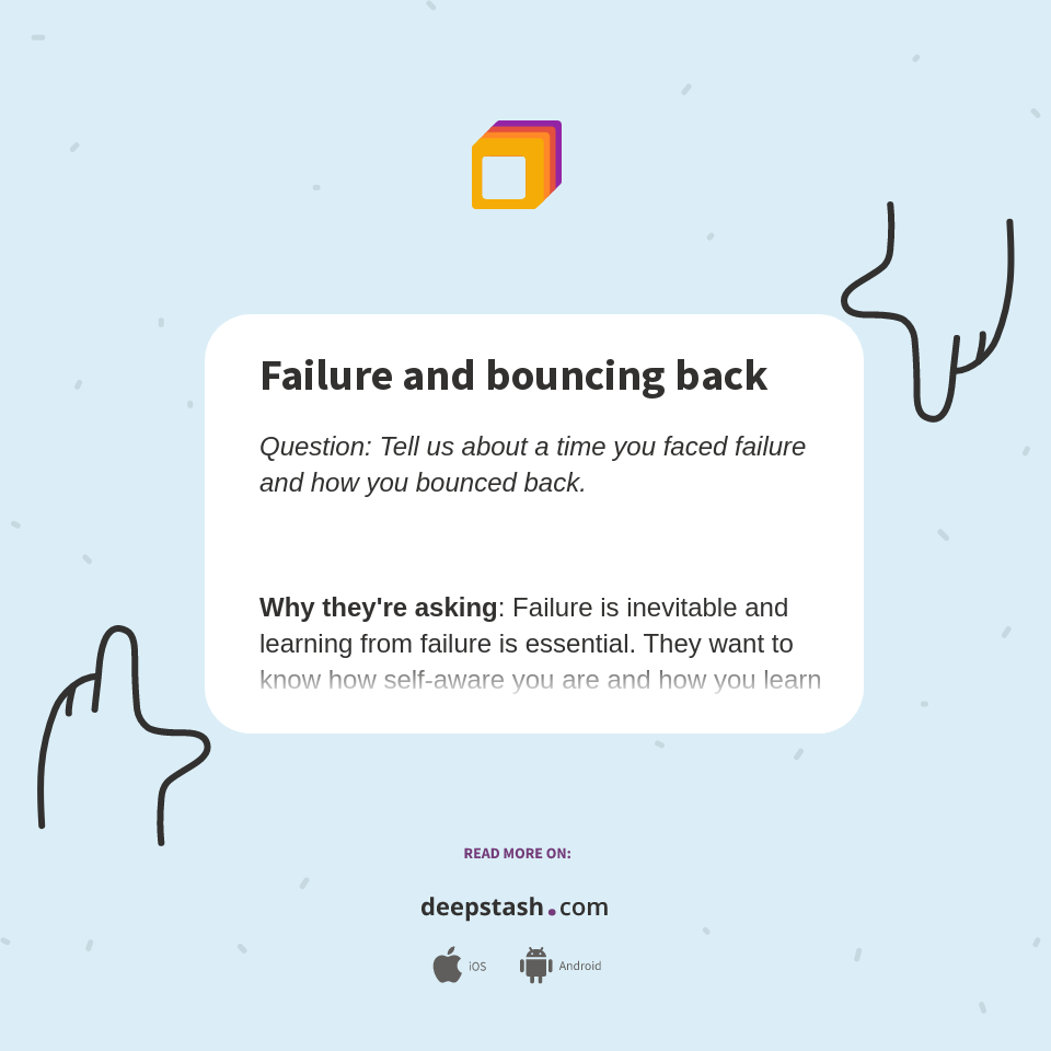 Failure and bouncing back - Deepstash