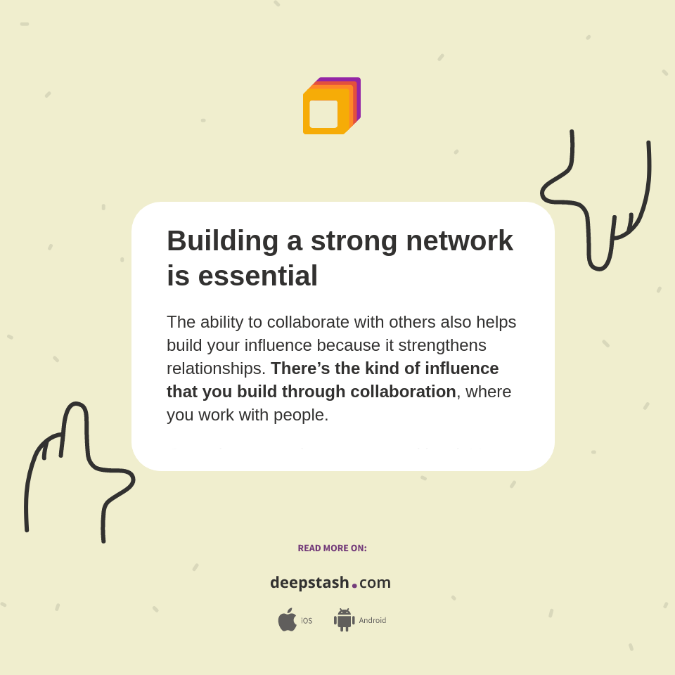 Building a strong network is essential - Deepstash