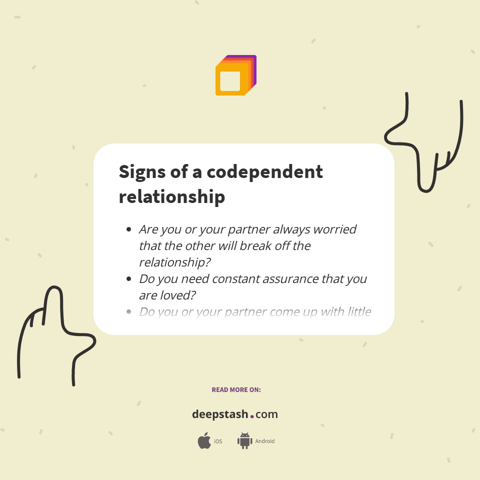 Signs of a codependent relationship - Deepstash