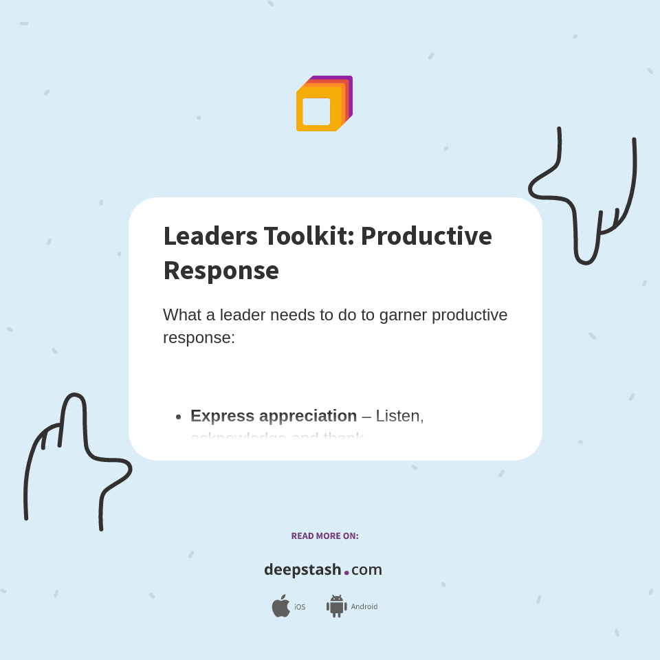 Leaders Toolkit: Productive Response - Deepstash
