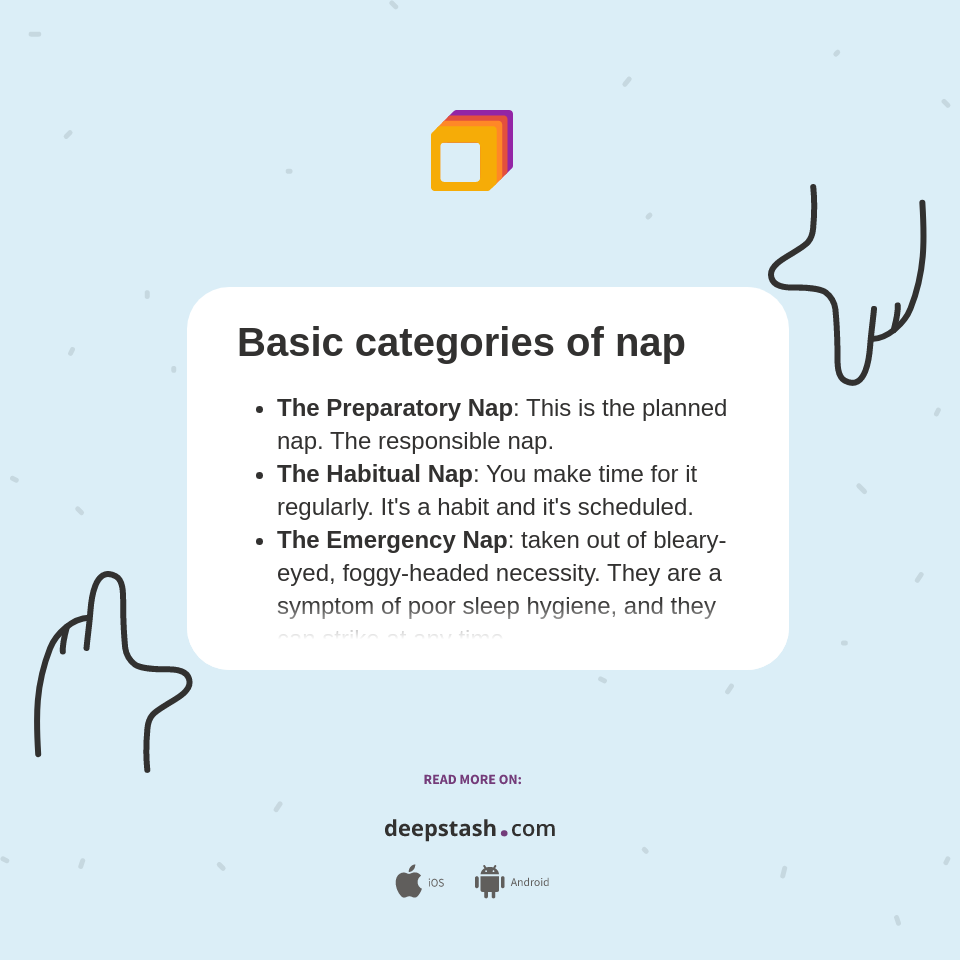 Basic categories of nap - Deepstash