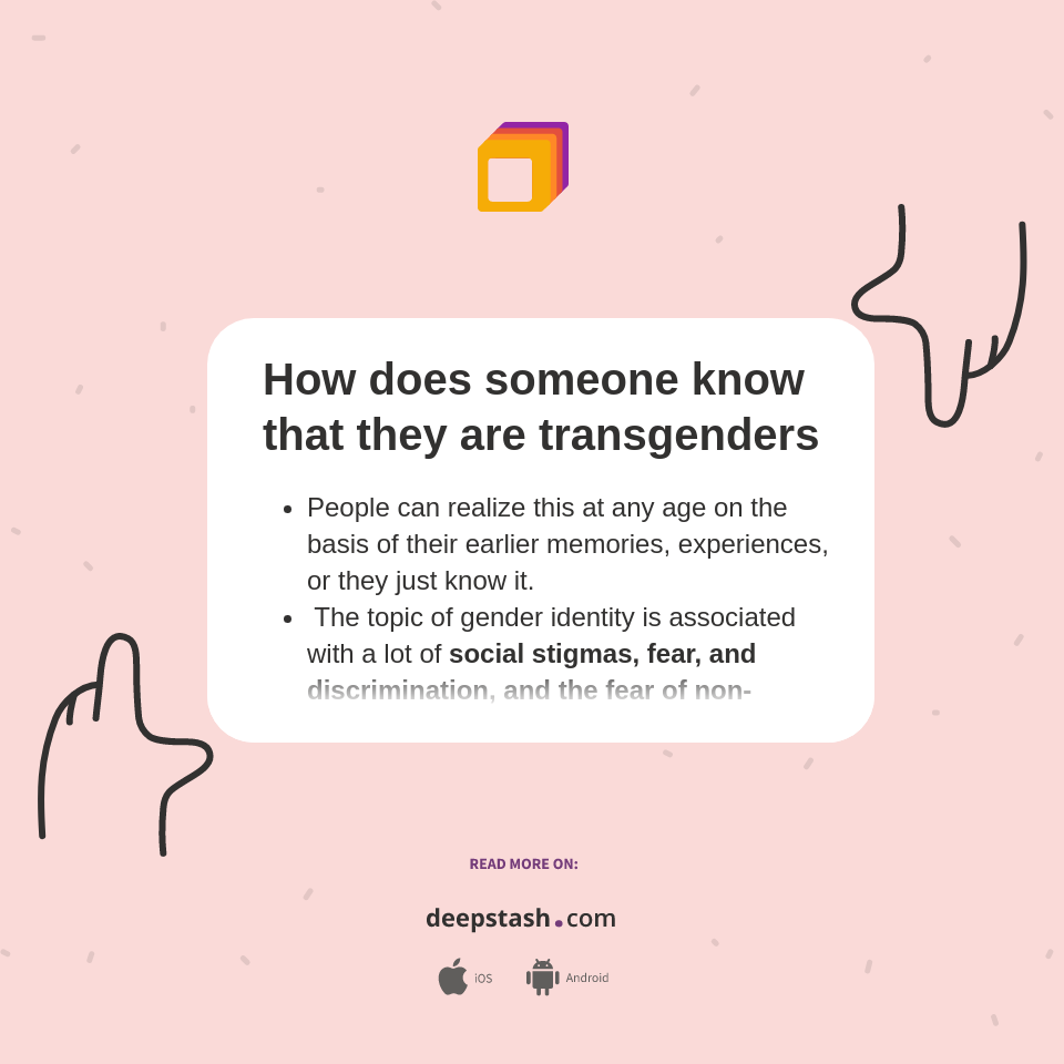 How does someone know that they are transgenders - Deepstash
