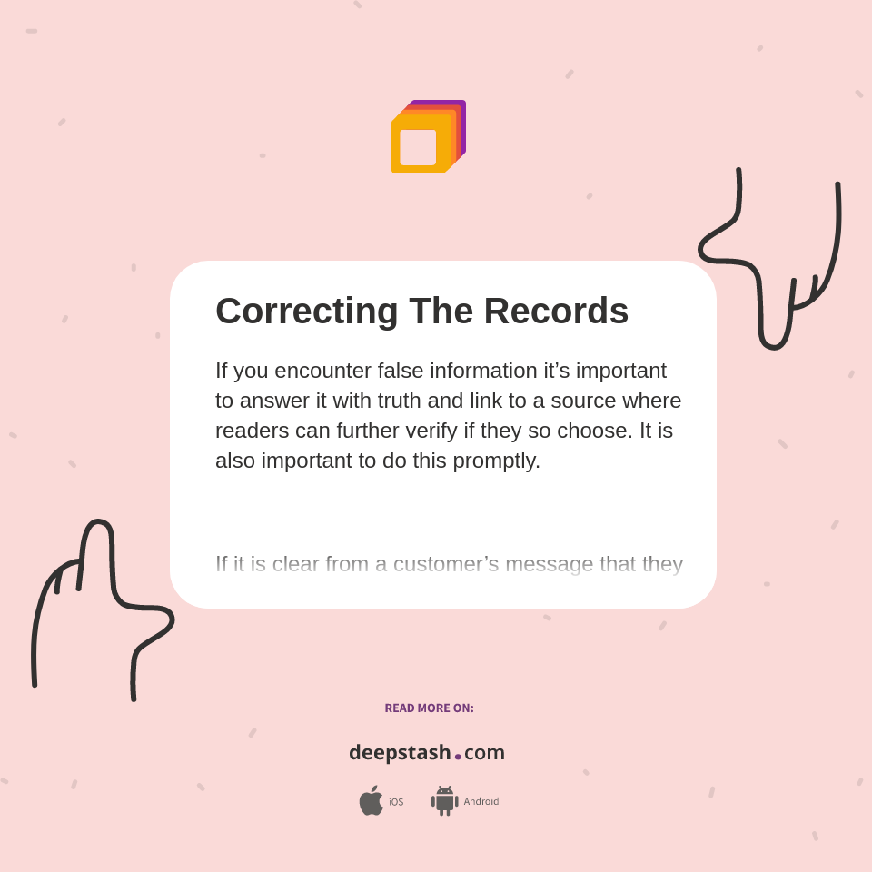 Correcting The Records - Deepstash