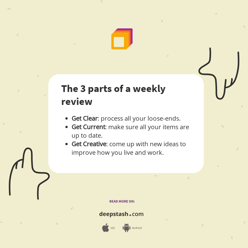 The 3 parts of a weekly review - Deepstash