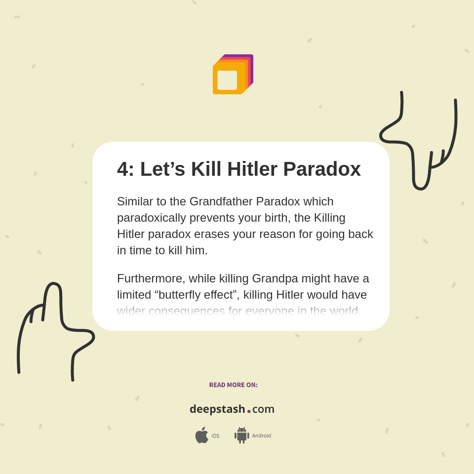 4: Let’s Kill Hitler Paradox - Deepstash