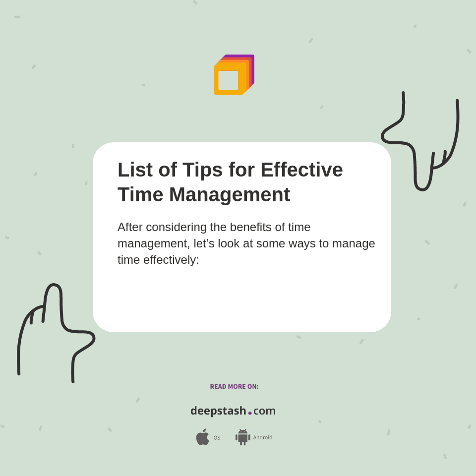 List of Tips for Effective Time Management - Deepstash