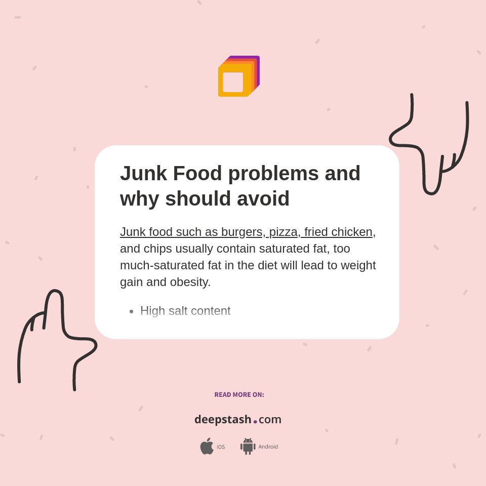 Junk Food problems and why should avoid - Deepstash