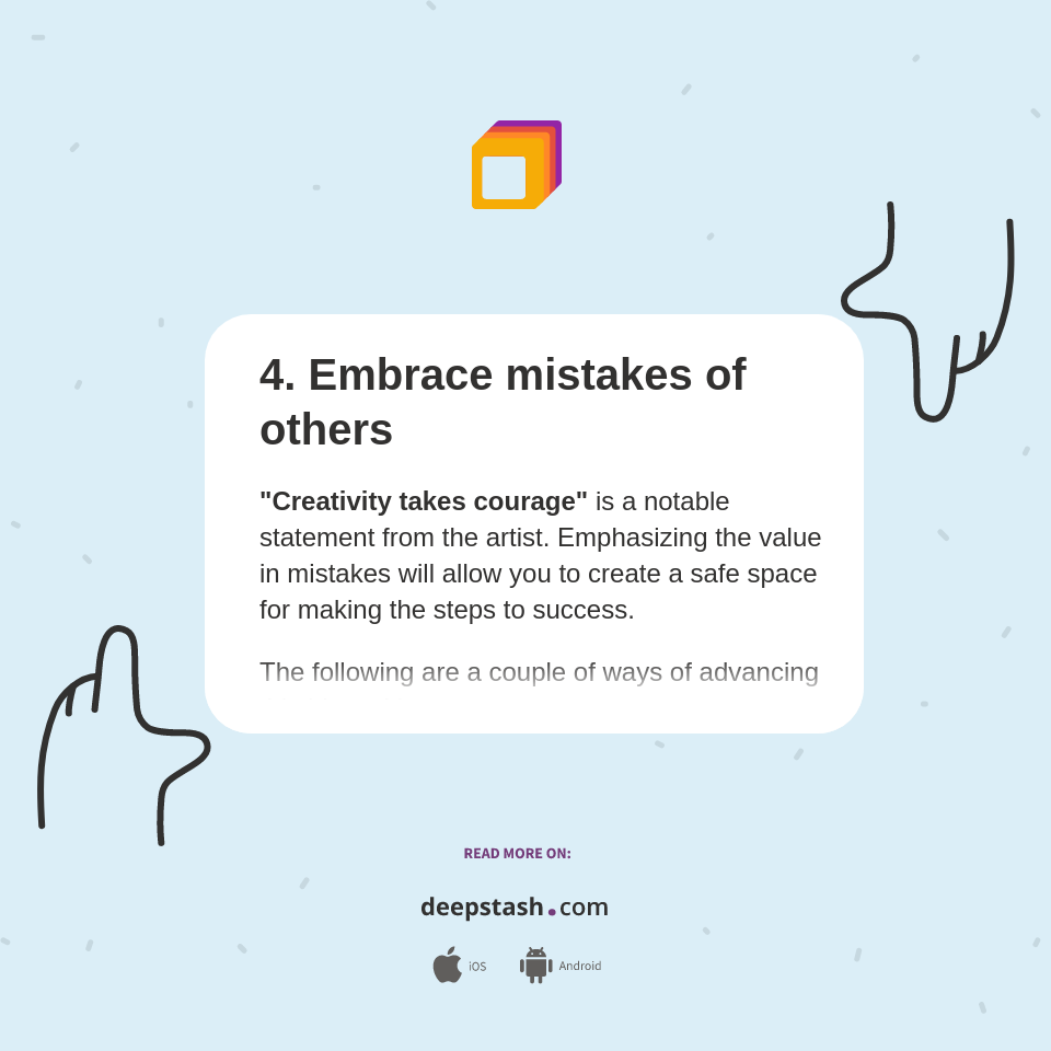 4. Embrace mistakes of others - Deepstash