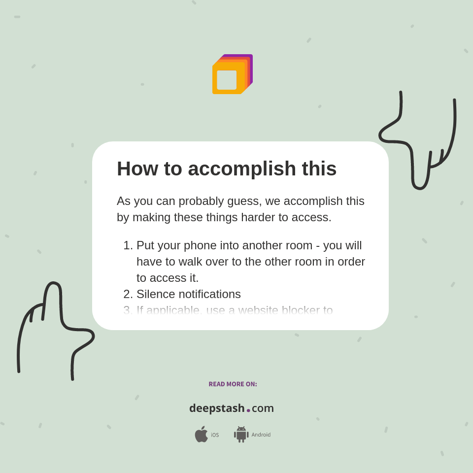 How to accomplish this - Deepstash