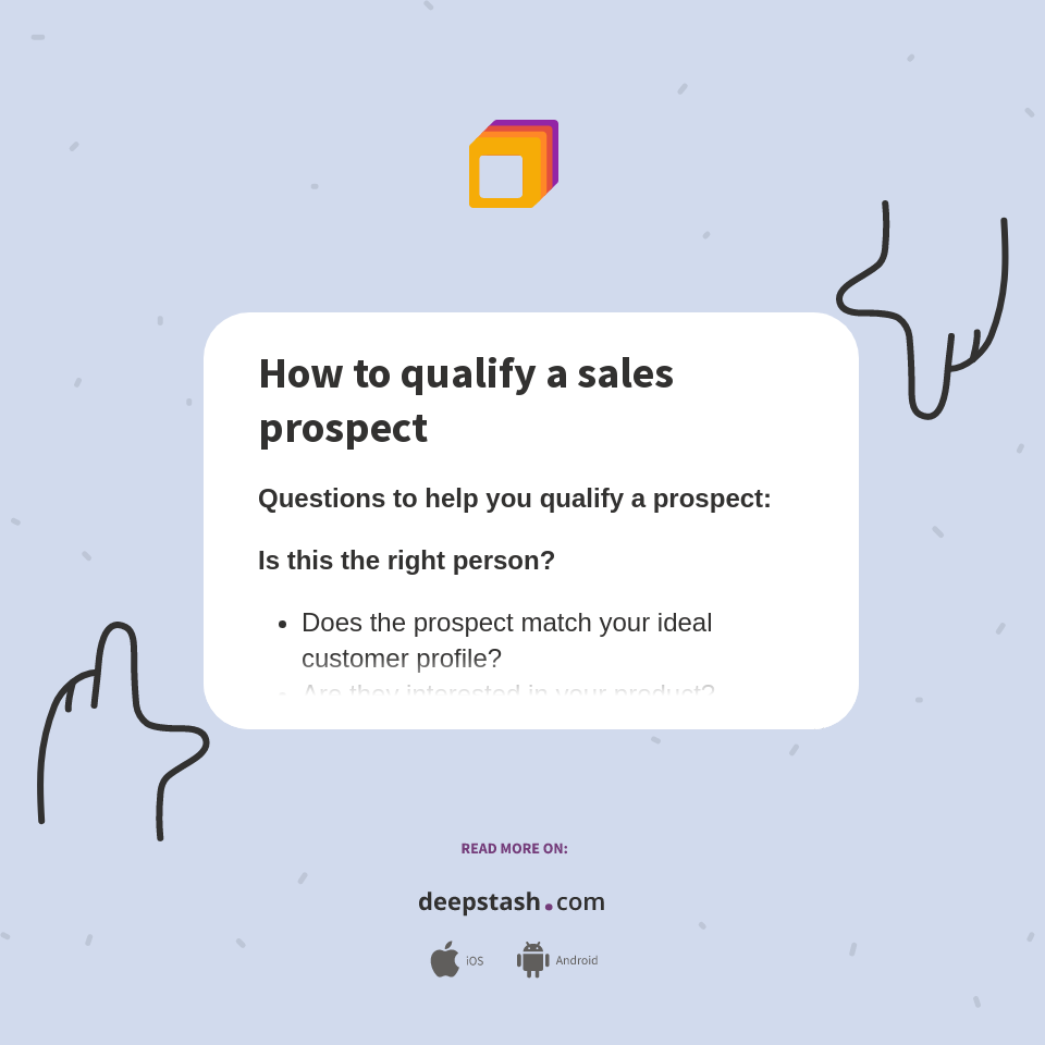 How to qualify a sales prospect - Deepstash