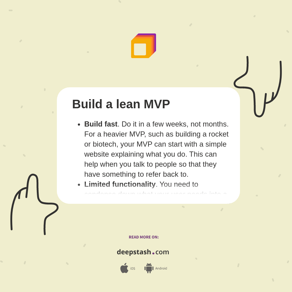 Build a lean MVP - Deepstash