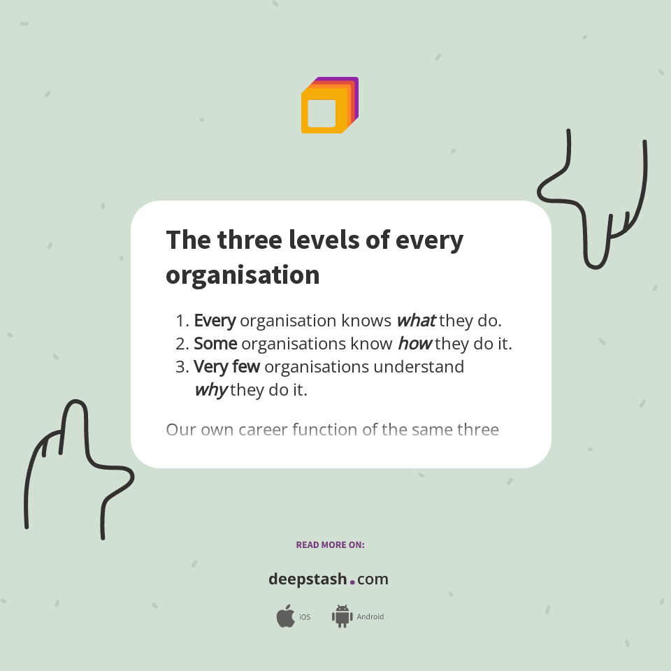 The three levels of every organisation - Deepstash