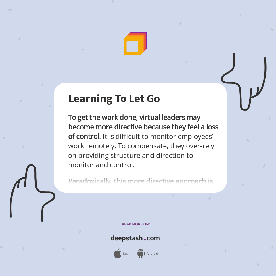 Learning To Let Go - Deepstash