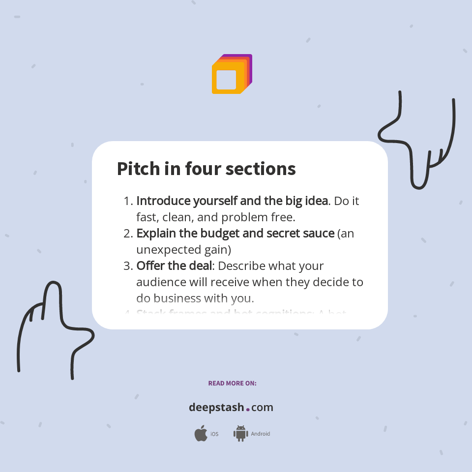 Pitch in four sections - Deepstash