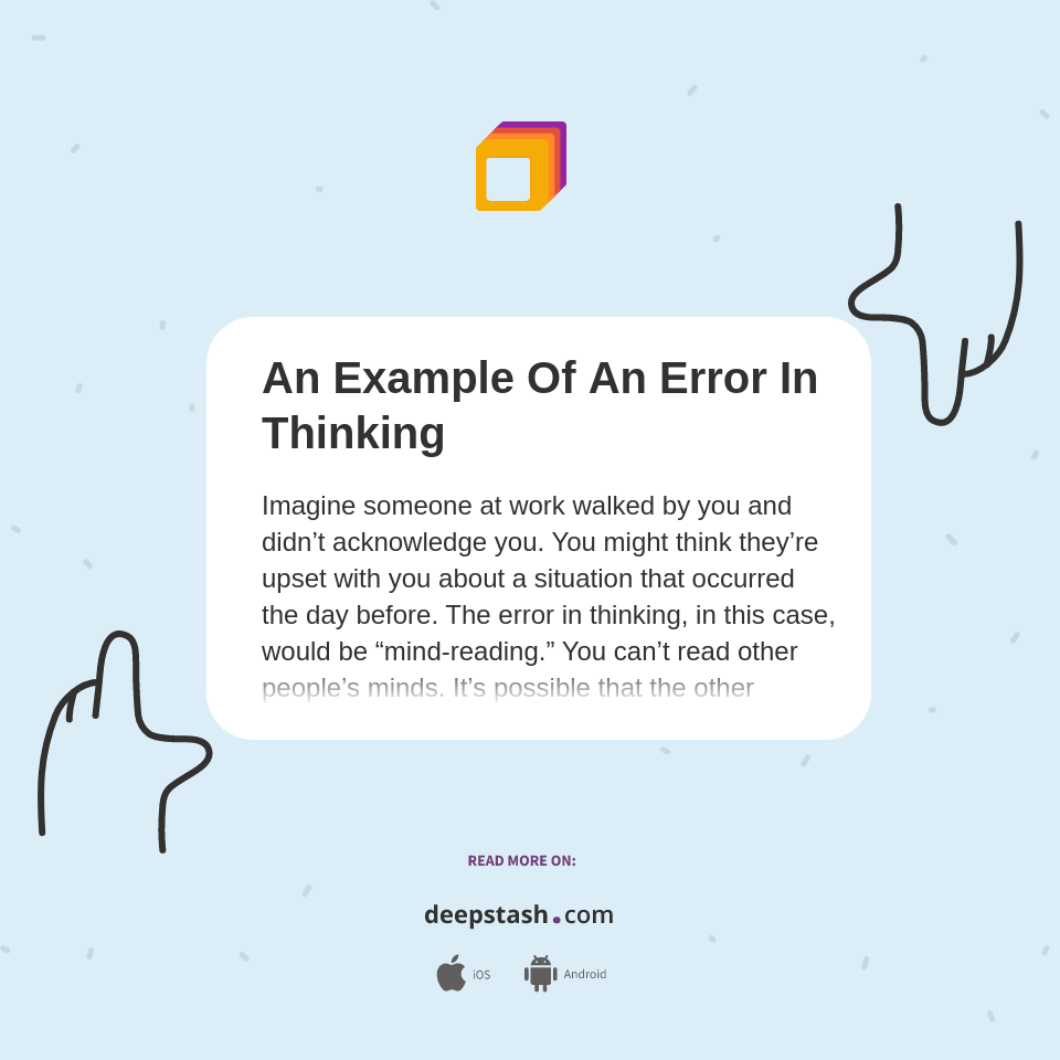 An Example Of An Error In Thinking - Deepstash