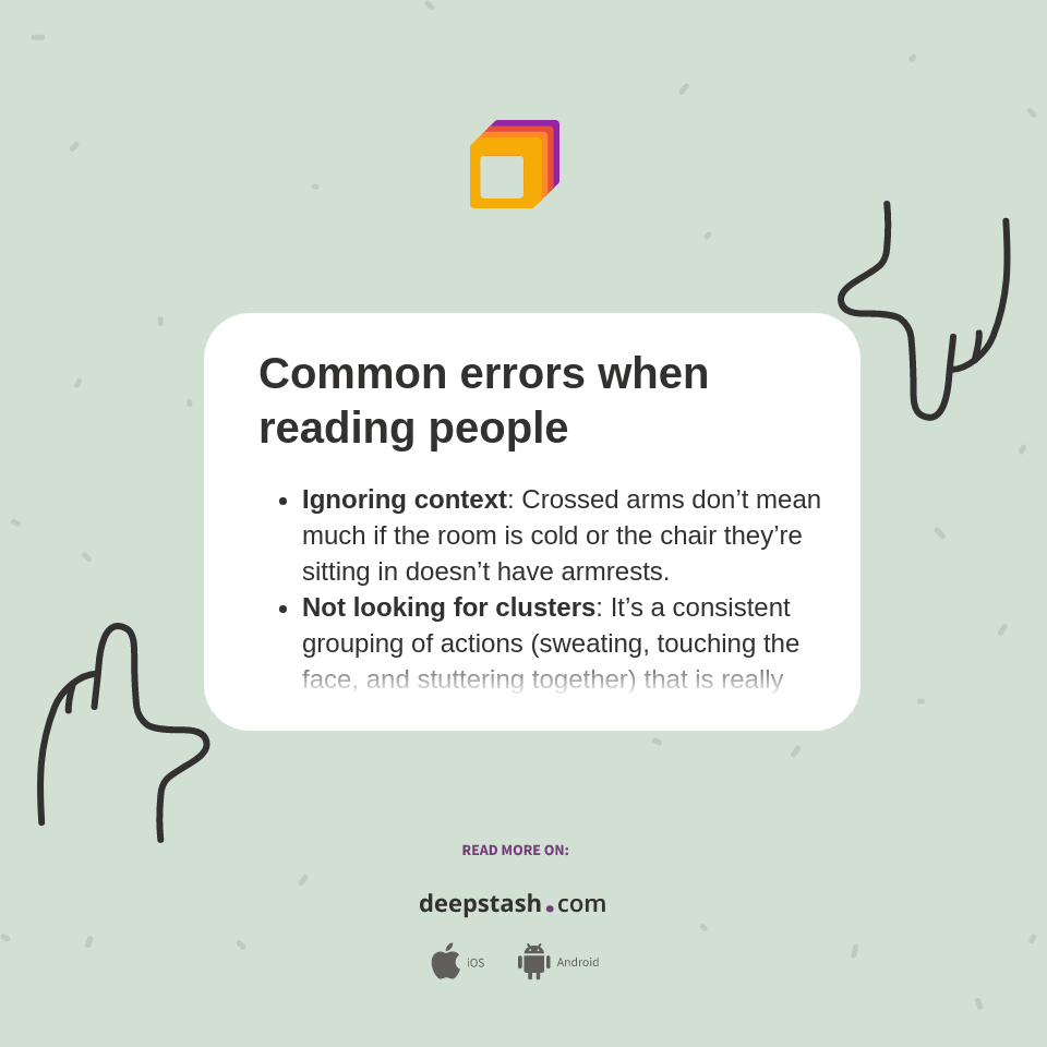 Common errors when reading people - Deepstash