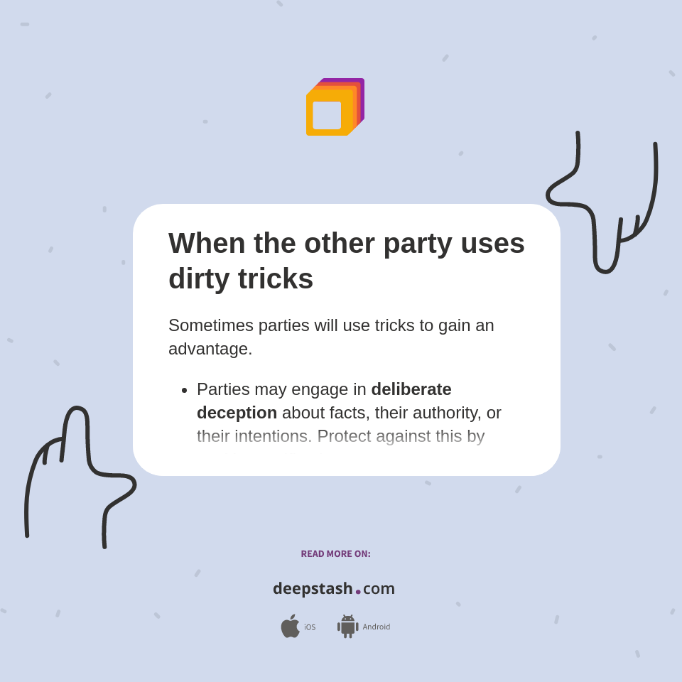 When the other party uses dirty tricks - Deepstash