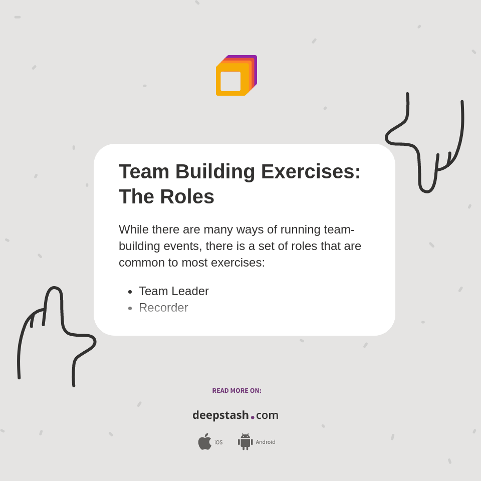 Team Building Exercises The Roles Deepstash
