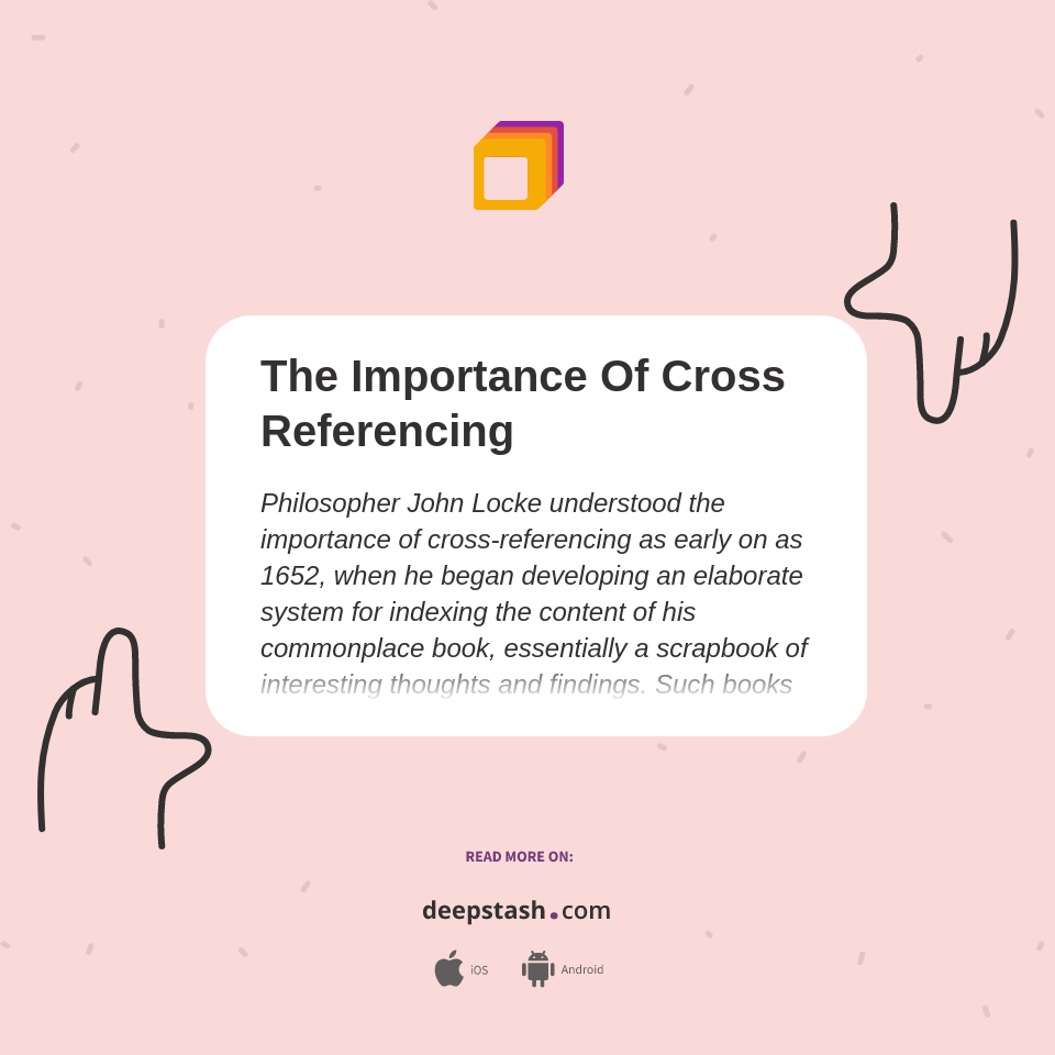 The Importance Of Cross Referencing - Deepstash