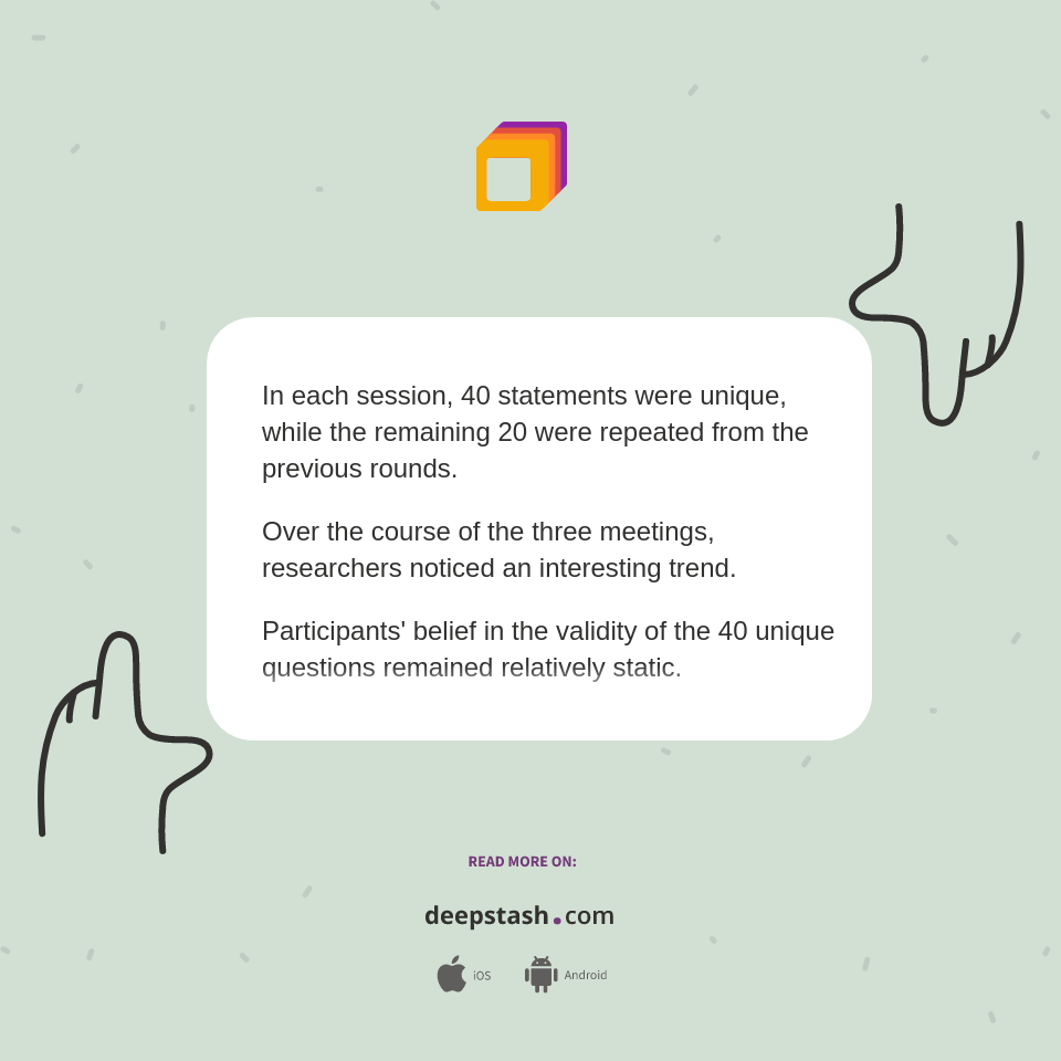 In each session, 40 statements were unique, while the... - Deepstash