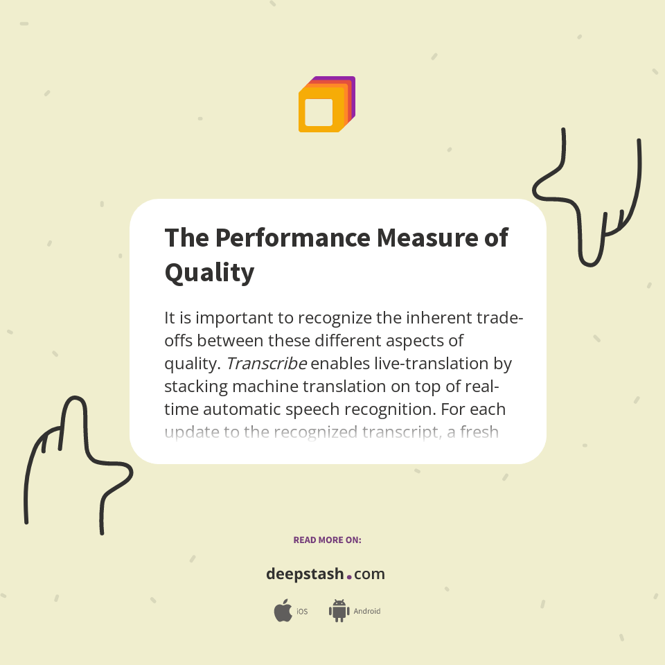 The Performance Measure of Quality - Deepstash