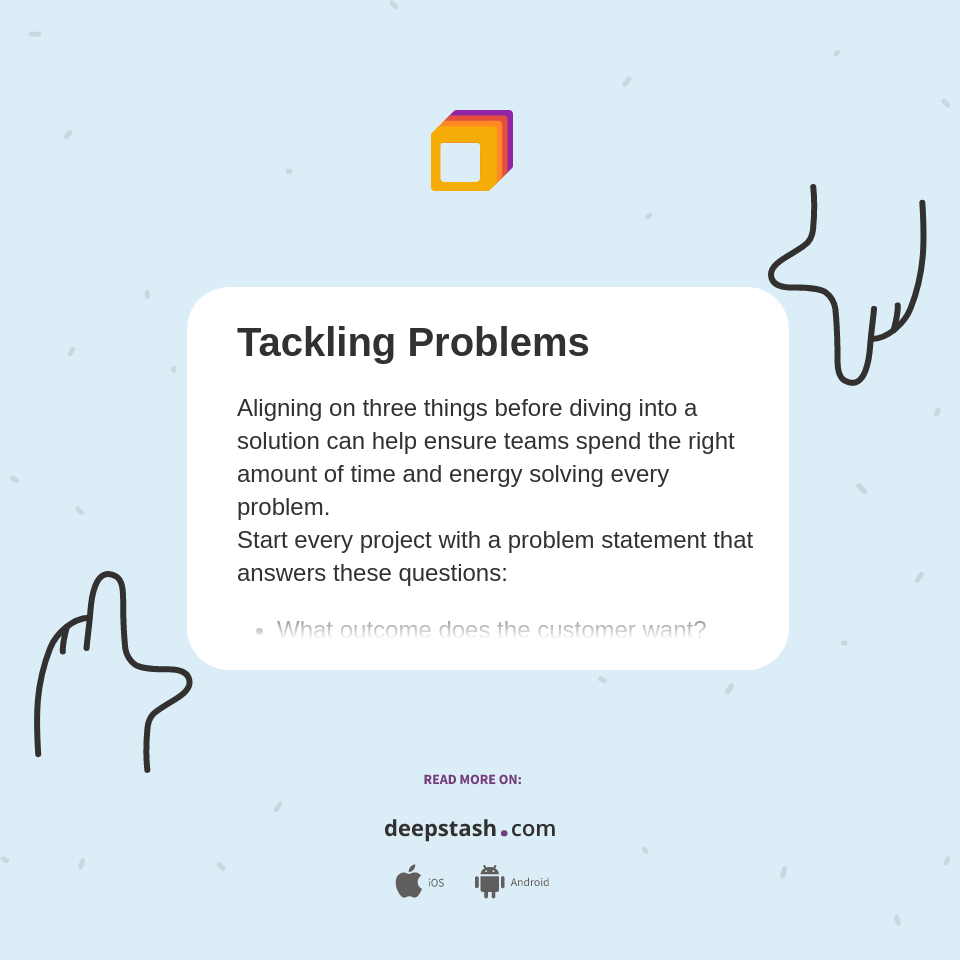 Tackling Problems - Deepstash