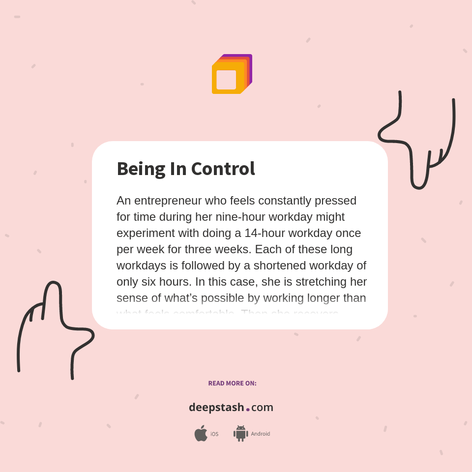 Being In Control - Deepstash