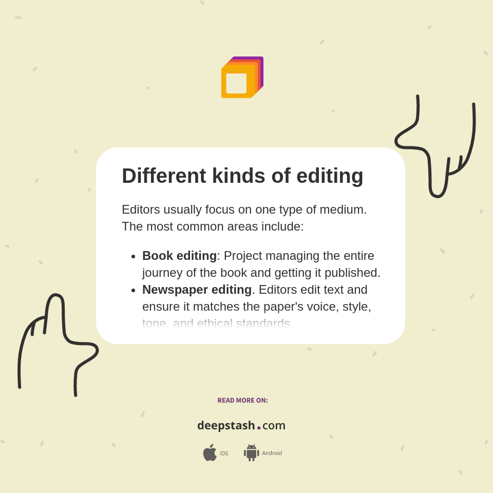 Different kinds of editing - Deepstash