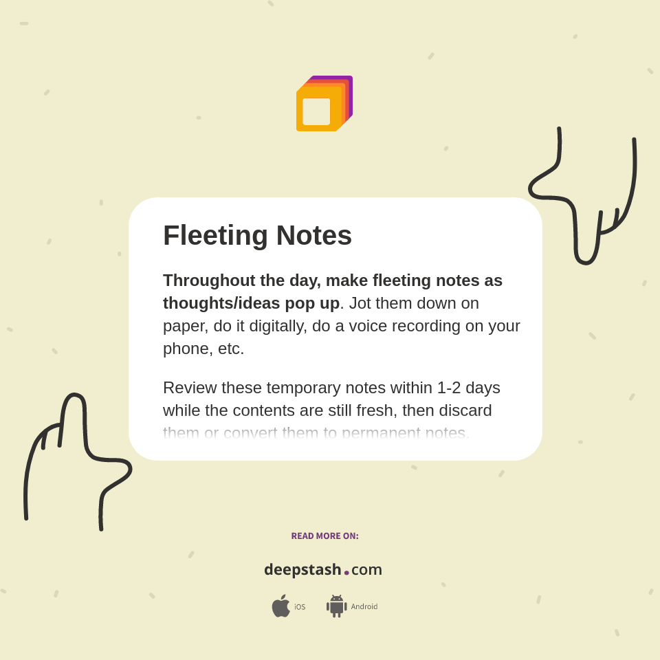 Fleeting Notes - Deepstash