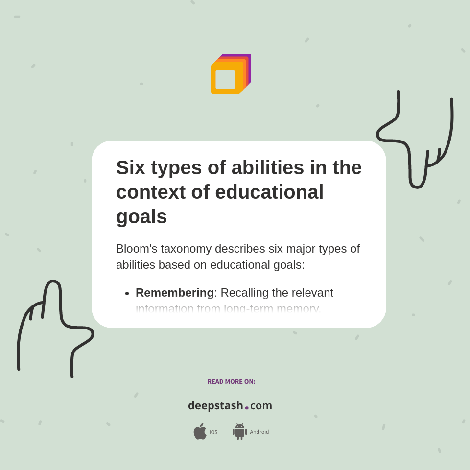 Six types of abilities in the context of educational goals - Deepstash
