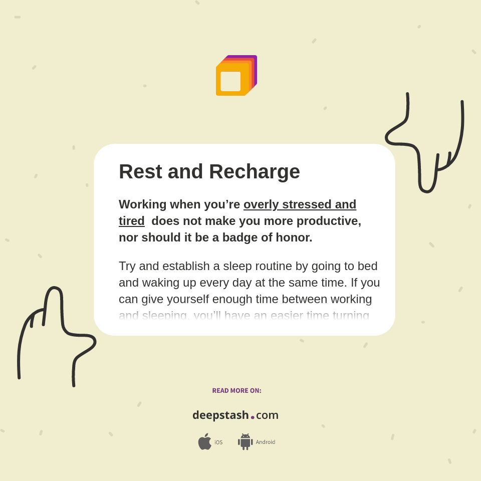 Rest and Recharge - Deepstash