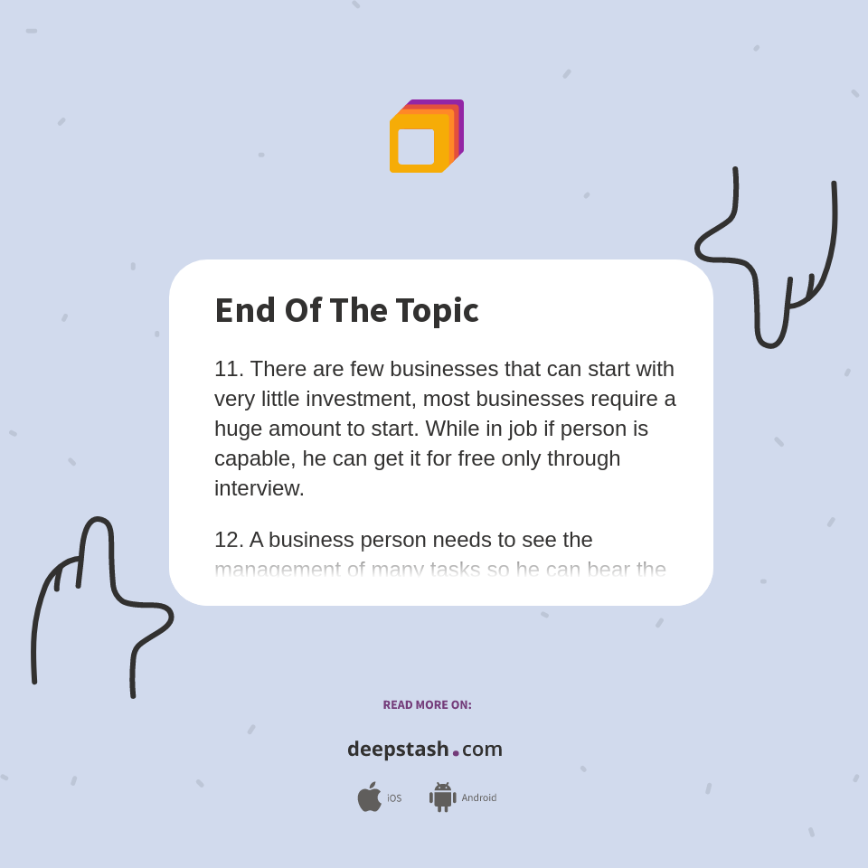 End Of The Topic - Deepstash
